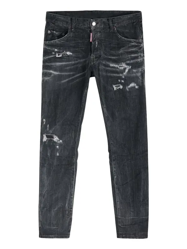 Dsquared2 Skater Distressed Slim-leg Jeans - Black