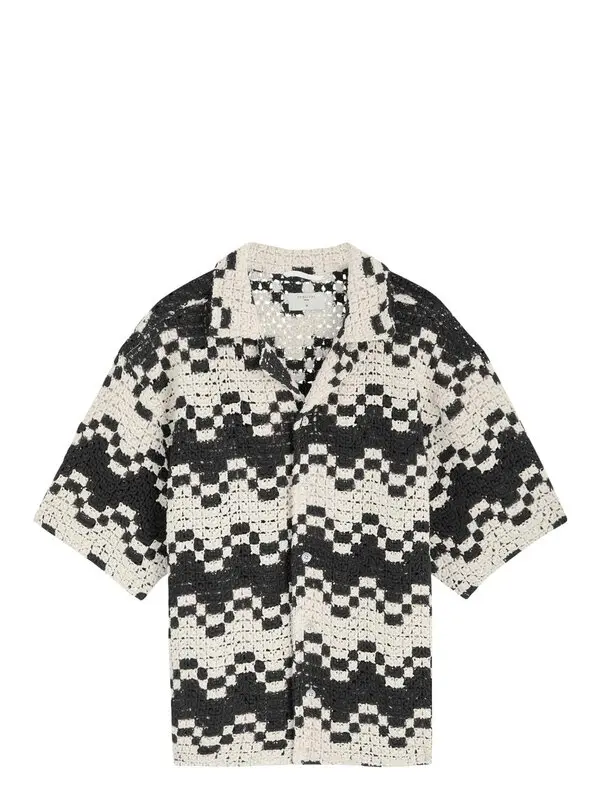 PERCIVAL Naples Crotchet-knit Cotton-blend Shirt - Ecru