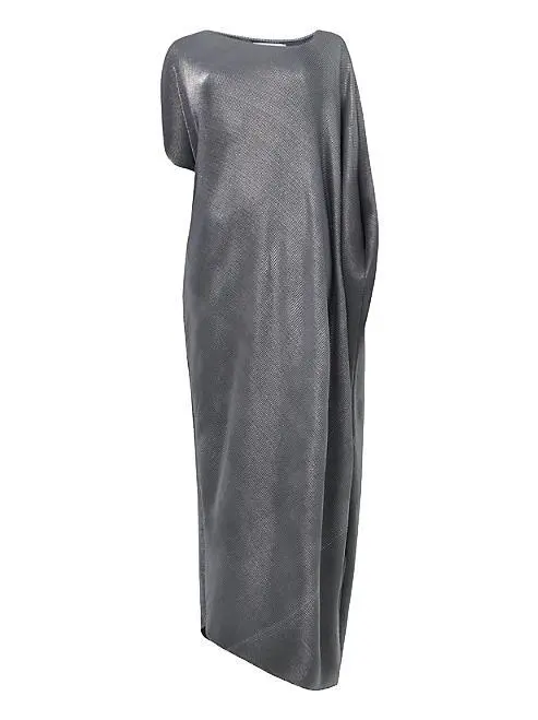 LEEM Asymmetric Plisse Woven Kaftan - Grey
