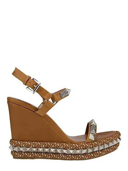 CHRISTIAN LOUBOUTIN Pyraclou 110 Wedge Espadrilles - Terra