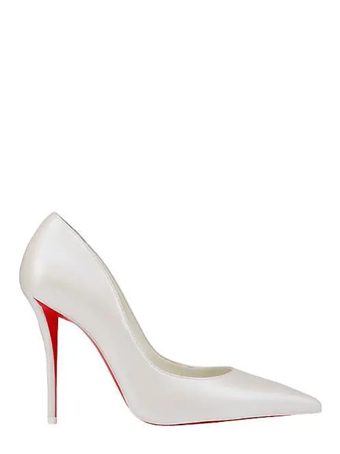 CHRISTIAN LOUBOUTIN Miss Z 100 Leather Heeled Courts - Bianco