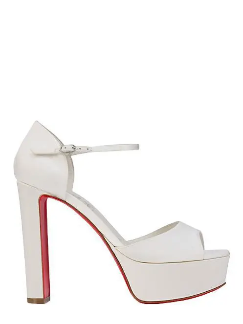 CHRISTIAN LOUBOUTIN Sandaloo 130 Satin-crepe Heeled Sandals - Ivory