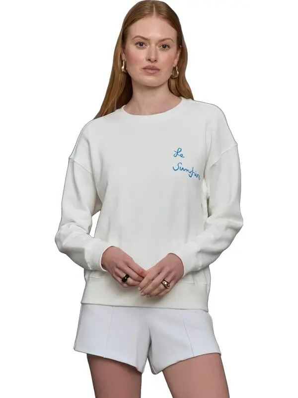 KERRI ROSENTHAL Le Sunshine Fleece Sweatshirt - White