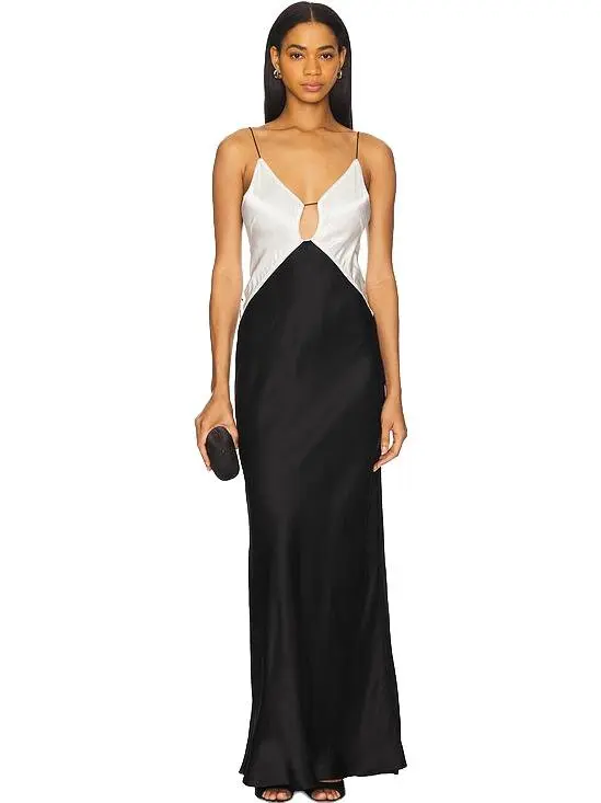 Anna October Terrin Maxi Dress - Ivory Top & Black