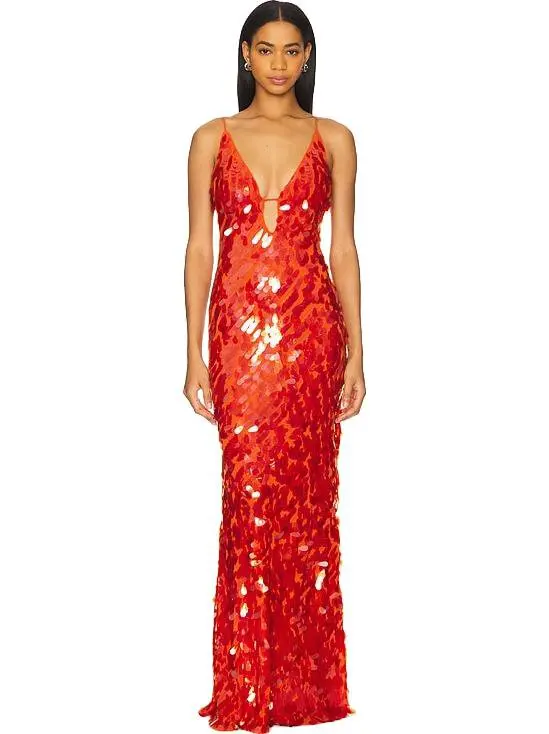 Misha Collection Sapphire Gown - Red Sequin
