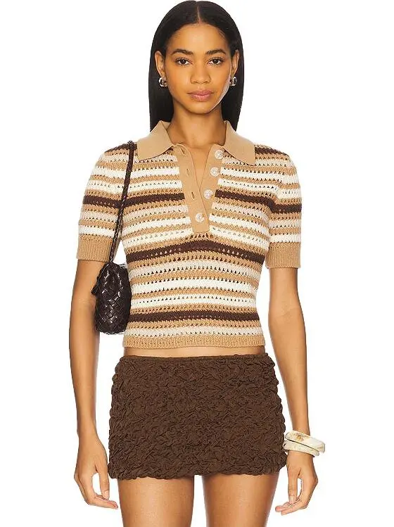 LOVERS AND FRIENDS Lucia Polo Top - Brown Multi