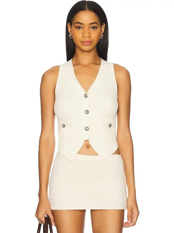 Free People Summer Love Waistcoat - Antique Ivory