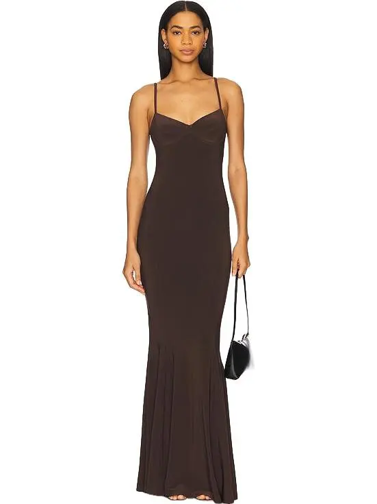 Norma Kamali Underwire Fishtail Gown - Chocolate