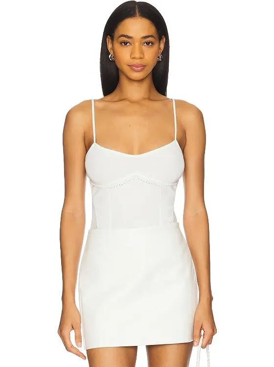 Fleur Du Mal Knit Underbust Cami Bodysuit - Ivory