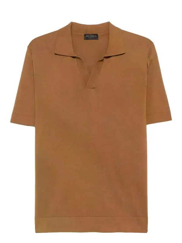 DELL'OGLIO Cotton T-shirt - Brown
