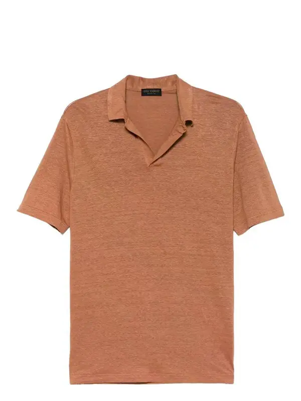 DELL'OGLIO Slub T-shirt - Brown