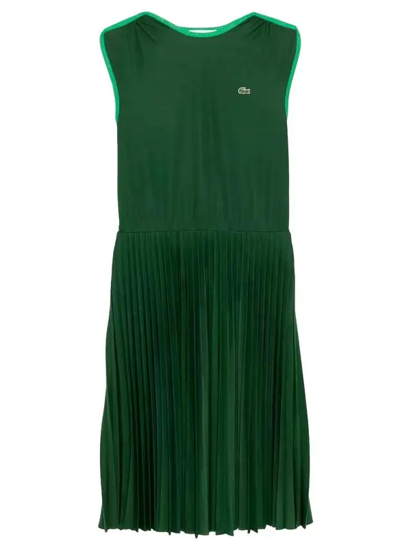 Lacoste Sleeveless Pleated Dress - Green