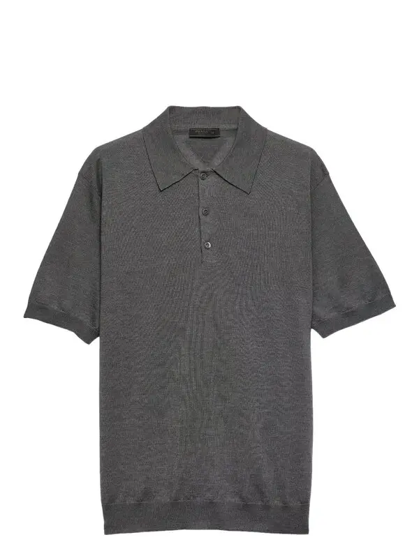 Prada Knitted Polo Shirt - Grey