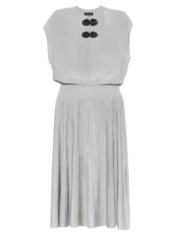 Emporio Armani Embellished Midi Dress - Grey