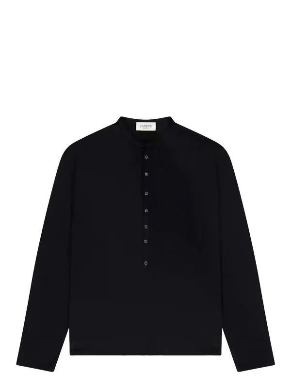 LANEUS Button-up T-shirt - Black
