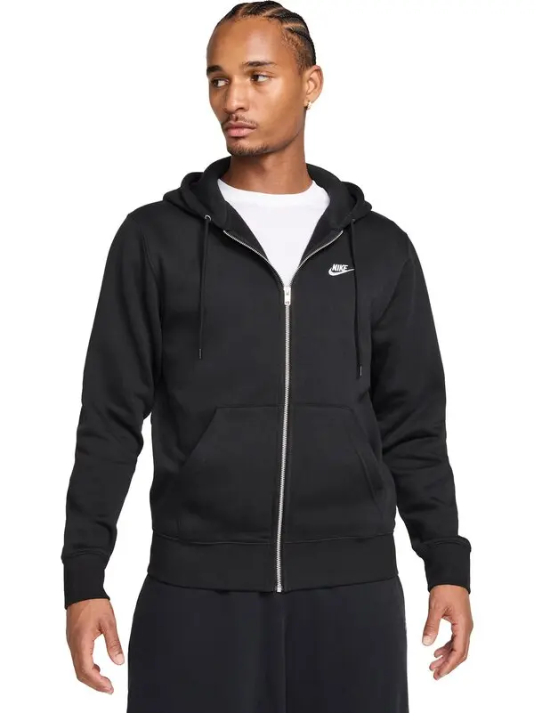 Nike Club Full-zip Fleece Hoodie - Black