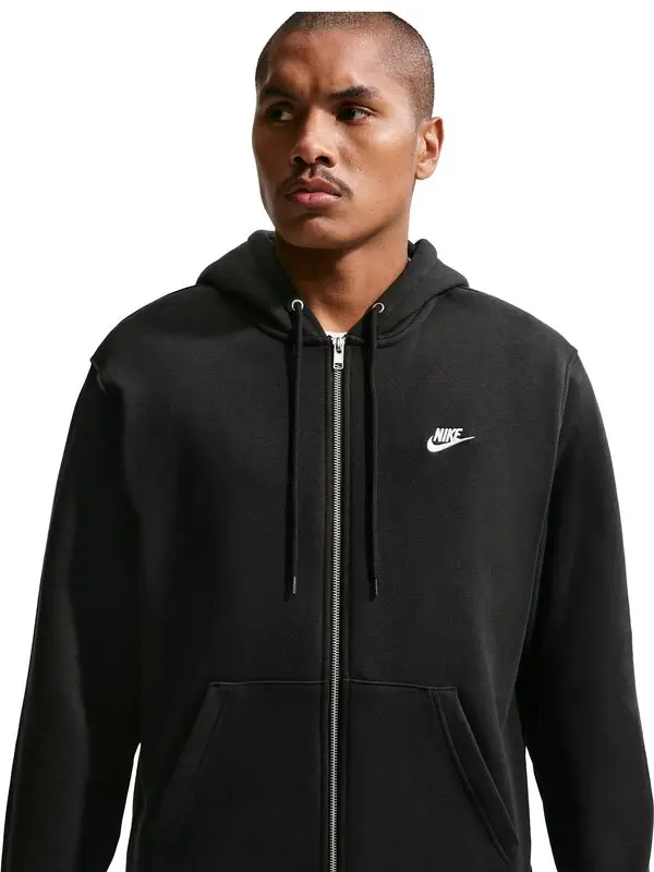 Nike Club Full-zip Fleece Hoodie - Black