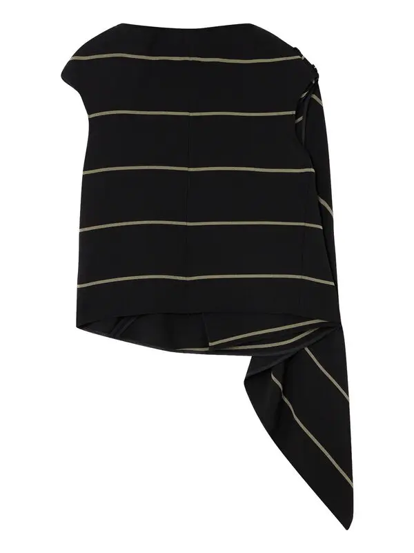 Proenza Schouler Sutton Striped Crepe Top - Black