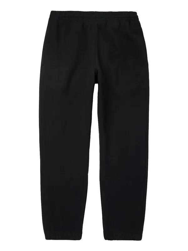Burberry Tapered Logo-appliquéd Cotton-jersey Sweatpants - Black