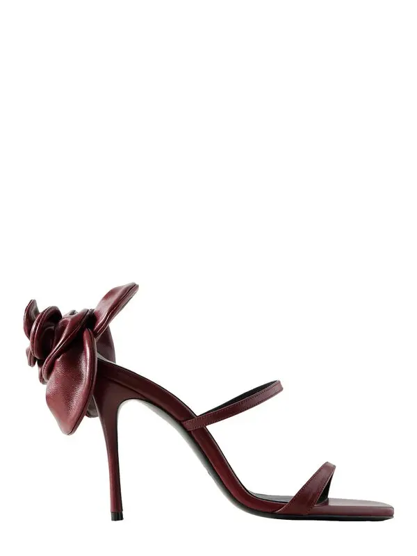 Magda Butrym Appliquéd Leather Sandals - Burgundy