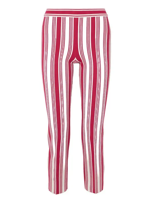 HIGH SPORT Louis Cropped Striped Cotton-blend Pants - Red