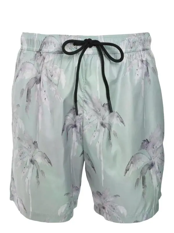 MAUNA KEA Palm Tree-print Swim Shorts - Green
