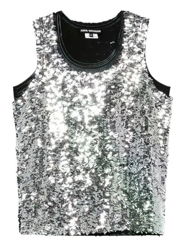 Junya Watanabe Sequin-embellished Top - Silver
