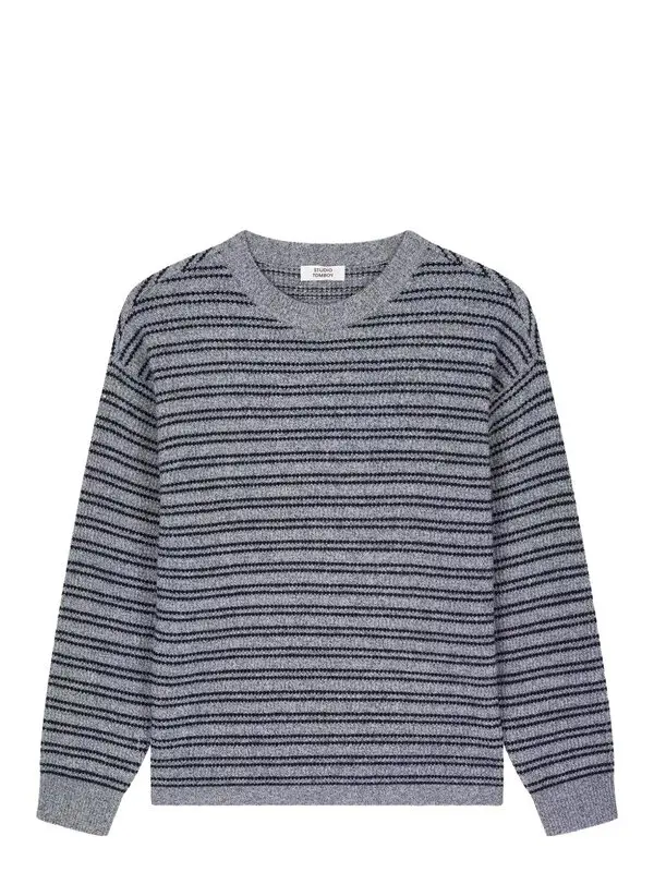 STUDIO TOMBOY Striped Knit Sweater - Grey