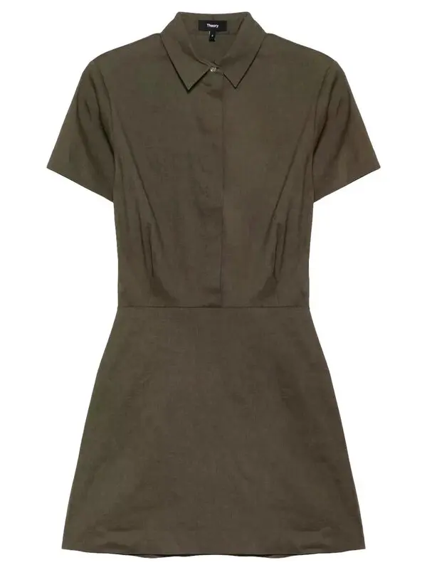 Theory Short Sleeve A-line Dress - Green