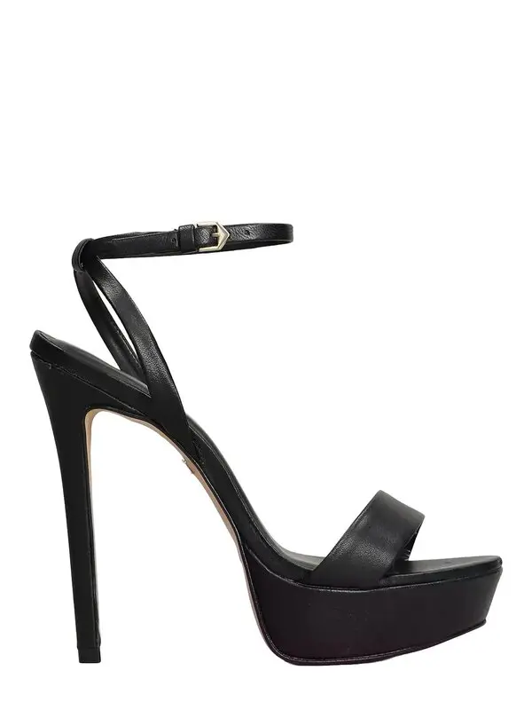ANDREA CARRANO 140mm Leather Sandals - Black