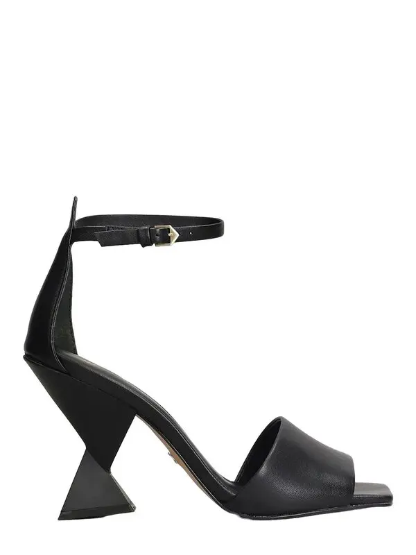 ANDREA CARRANO 95mm Leather Sandals - Black