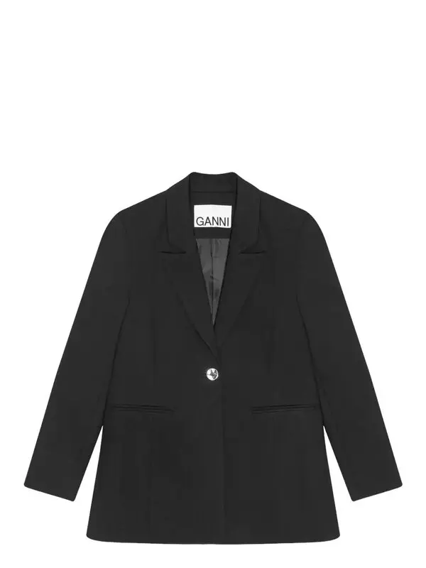 GANNI Stretch-design Blazer - Black