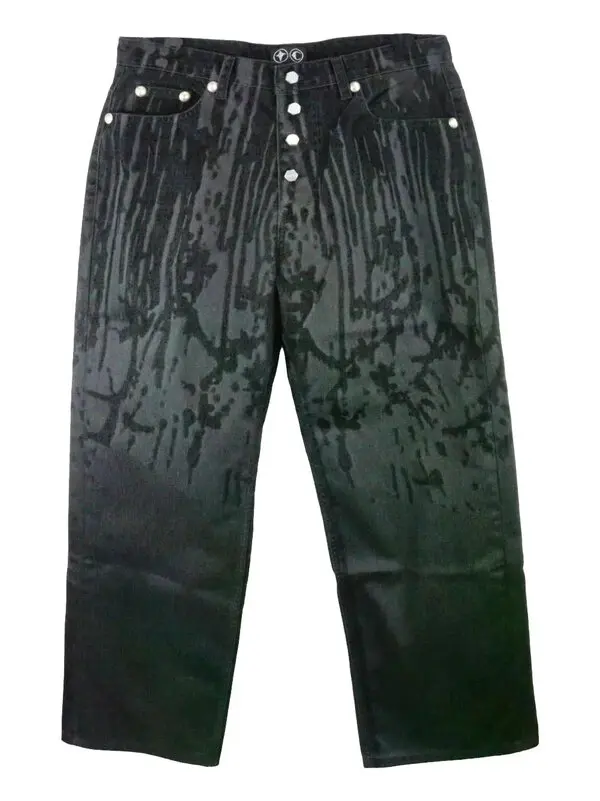 THUG CLUB Laser-cut Jeans - Black