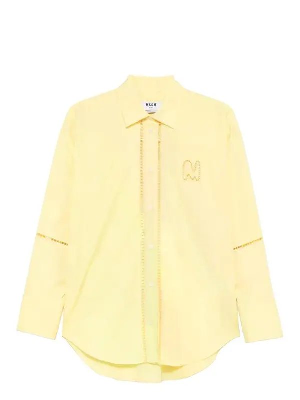 MSGM Logo-embroidered Shirt - Yellow