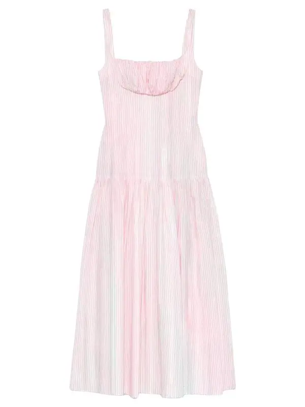 ROWEN ROSE Gathered-detail Maxi Dress - Pink