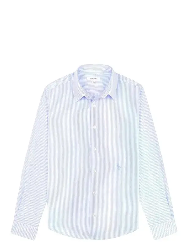 SPORTY & RICH Striped Button-up Shirt - Blue