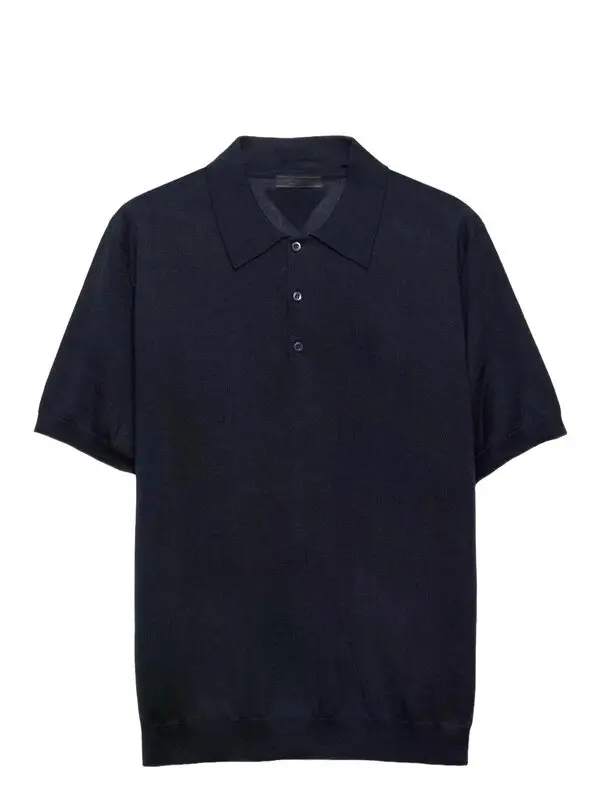 Prada Knitted Polo Shirt - Blue