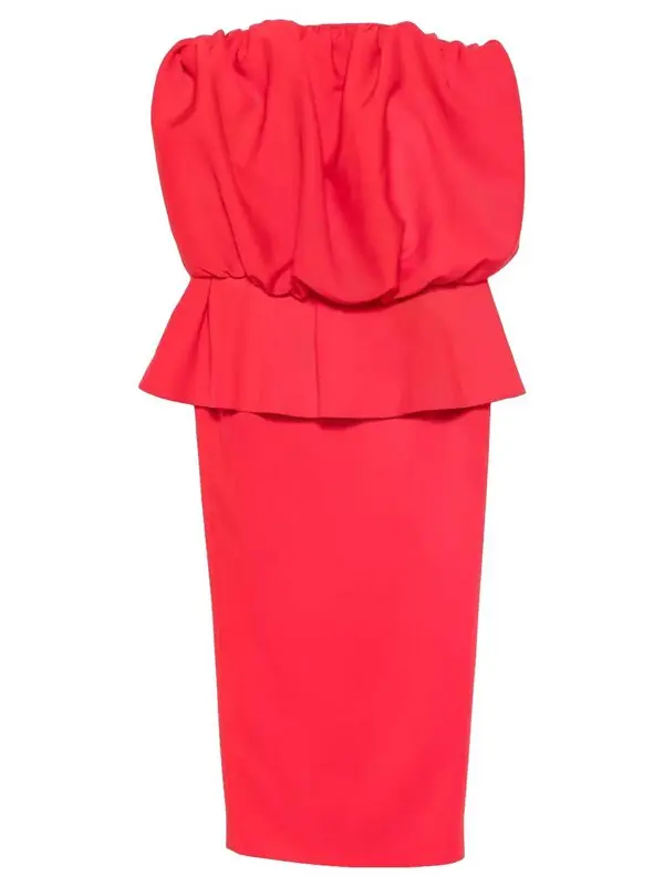 ROWEN ROSE Puffball-top Maxi Dress - Red