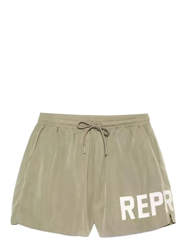 REPRESENT Logo-print Swim Shorts - Green