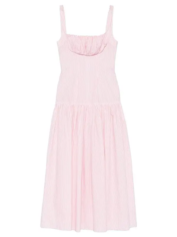 ROWEN ROSE Gathered-detail Maxi Dress - Pink