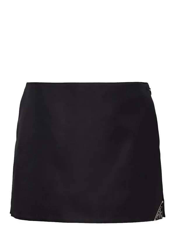 Prada Triangle Logo Mini Skirt - Black