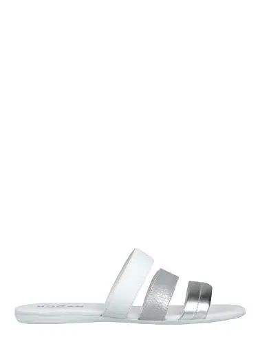 Hogan Leather Sandals - Silver