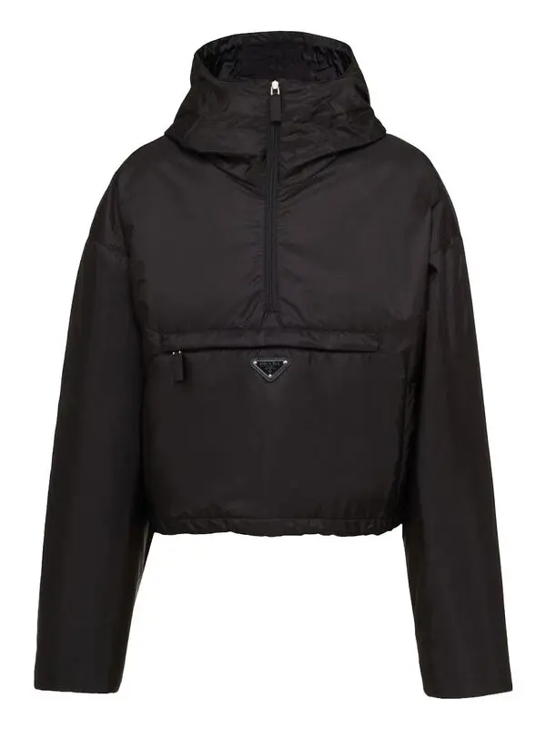 Prada Triangle Logo Hooded Jacket - Black