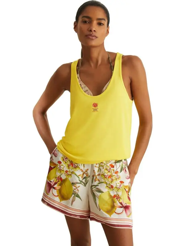 NEW YORK BOTANICAL GARDENS Teigan Nybg Floral Emblem Vest - Yellow
