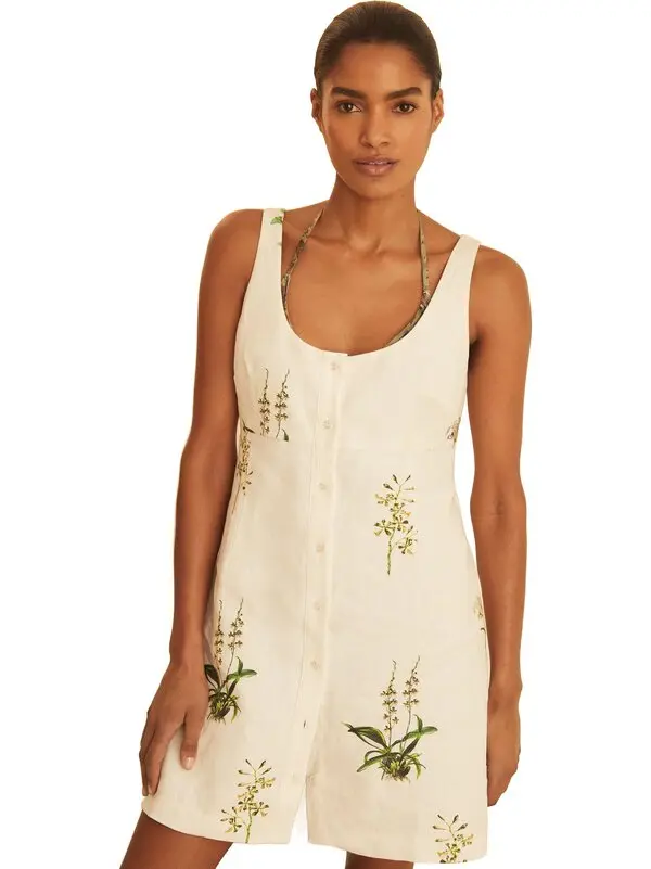 NEW YORK BOTANICAL GARDENS X Dorethea Linen Mini Dress - Ivory