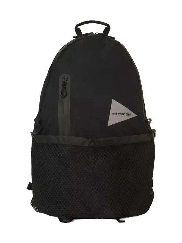 AND WANDER Logo Print Backpack - Black