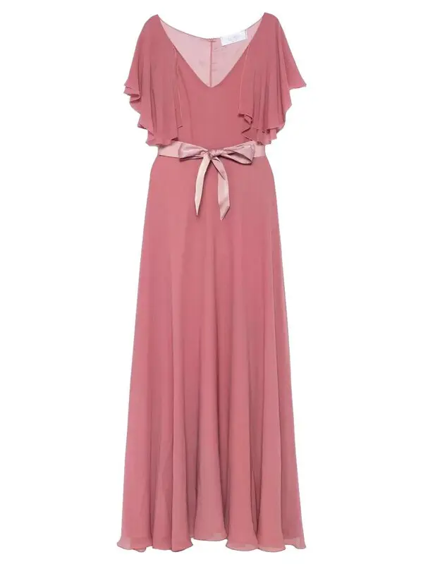 DE SANTIS Ruffle-detail Maxi Dress - Pink