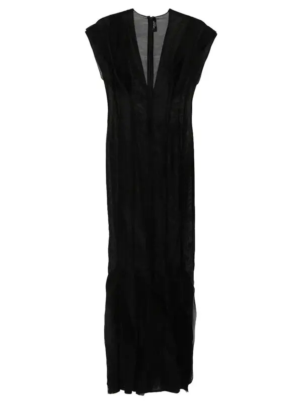 A.W.A.K.E. Mode Panelled Organza Maxi Dress - Black