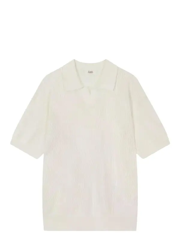 STUDIO TOMBOY Ribbed Polo T-shirt - White
