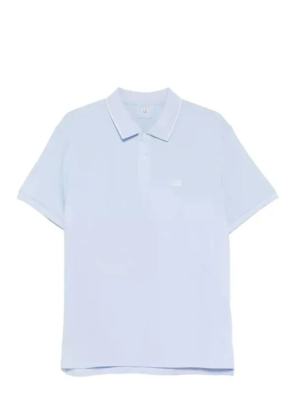 C.P. COMPANY Logo-patch Polo Shirt - Blue
